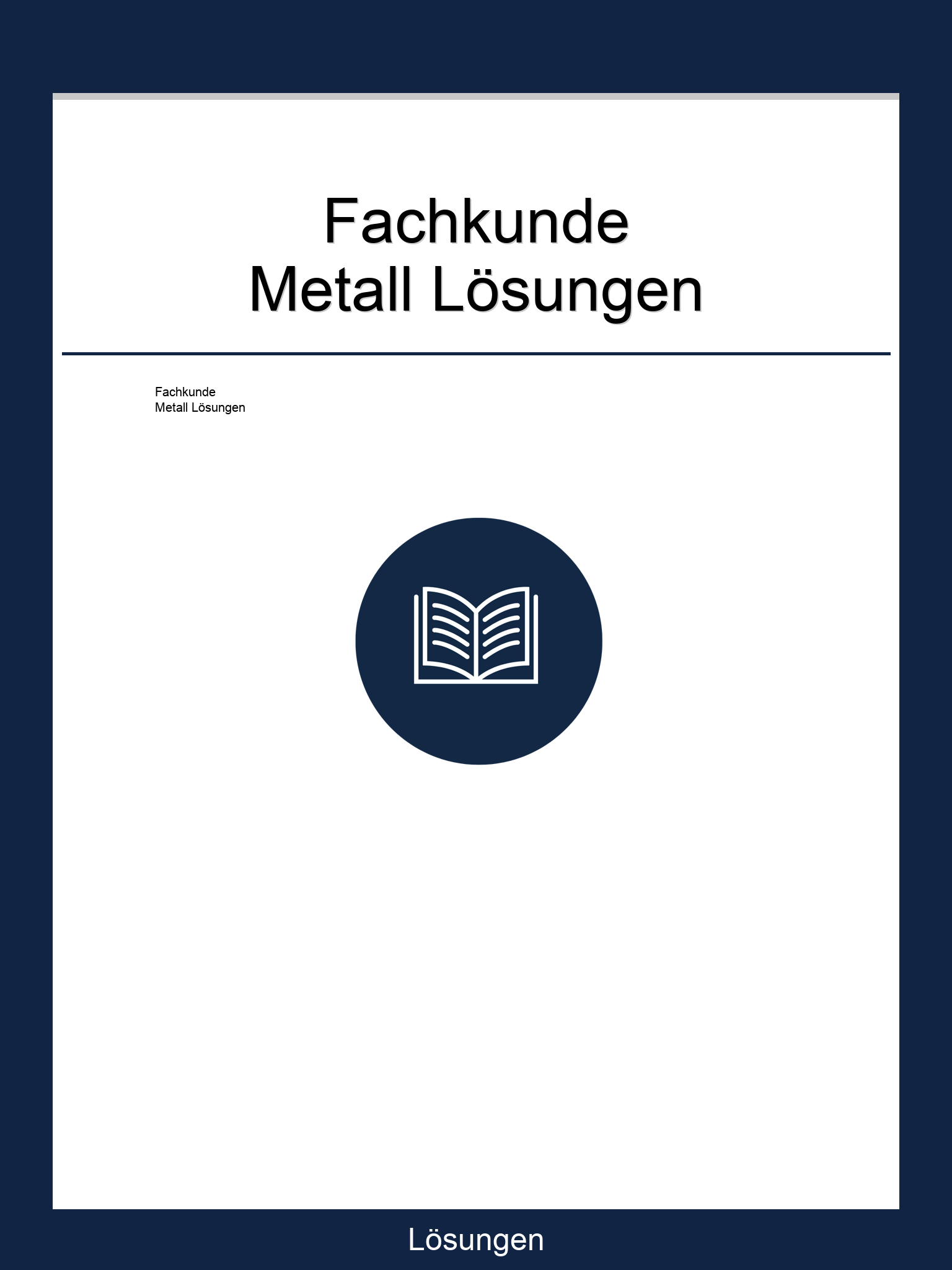 Fachkunde Metall Lösungen