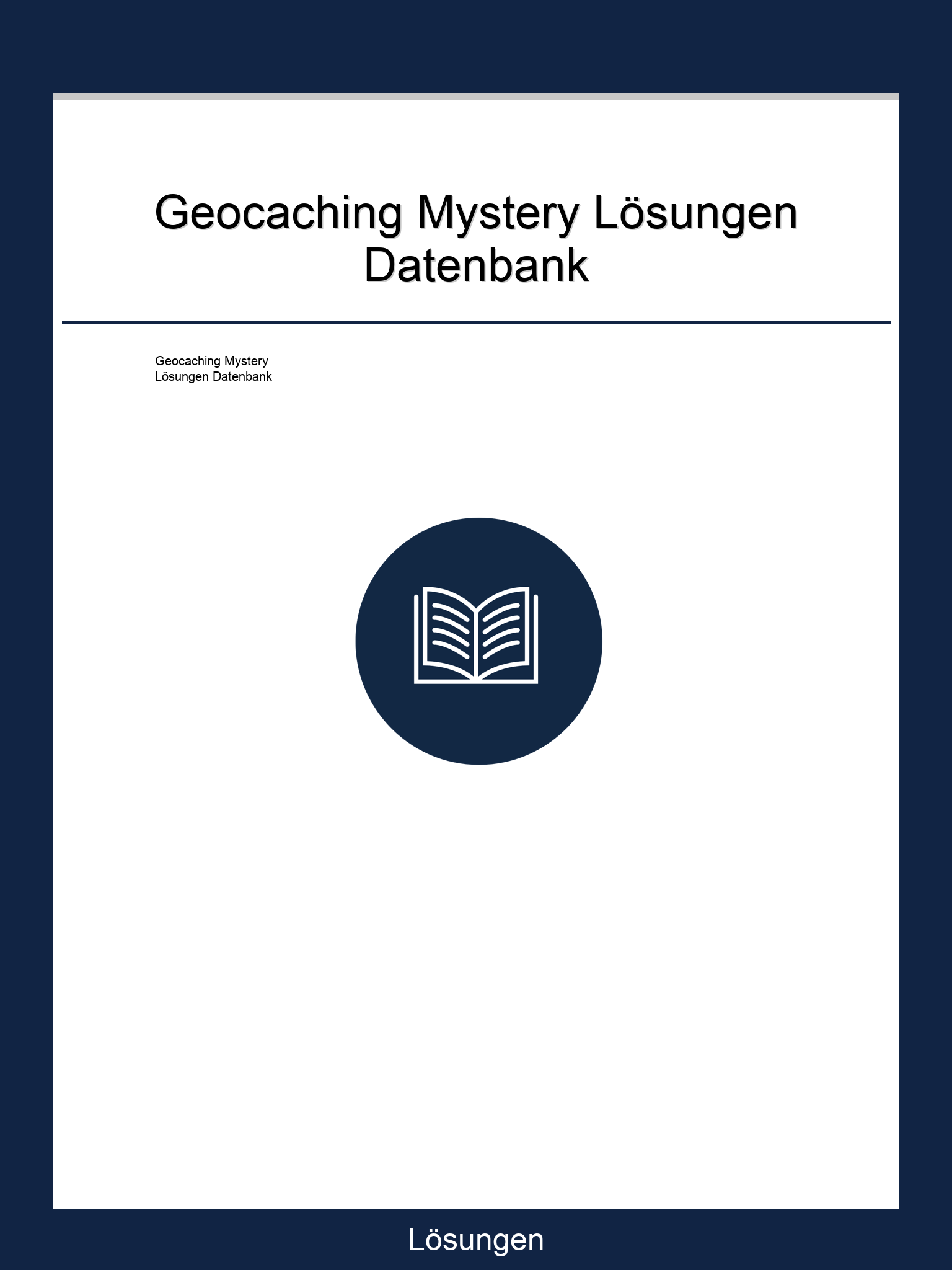 Geocaching Mystery Lösungen Datenbank