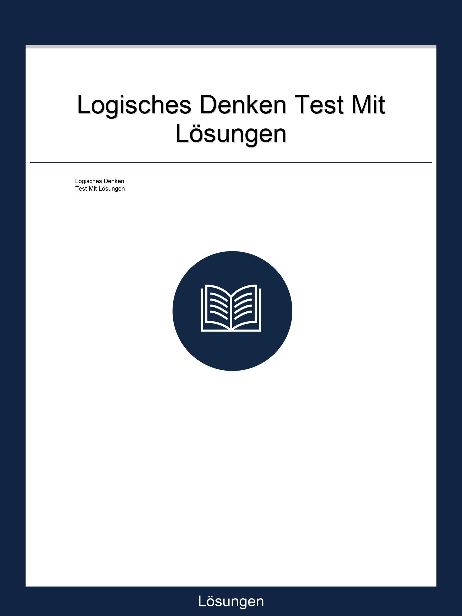 Logisches Denken Test Mit Lösungen PDF